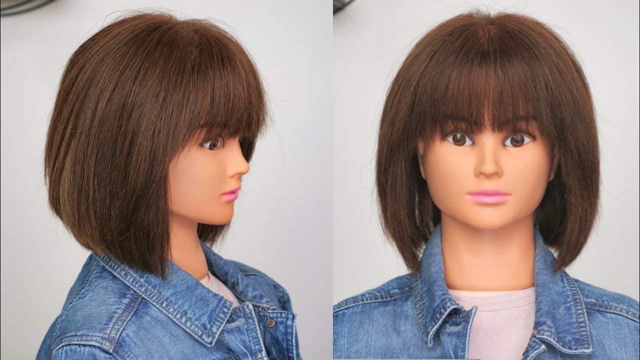 Best Bob With Bangs Hair Cutting Tutorial.