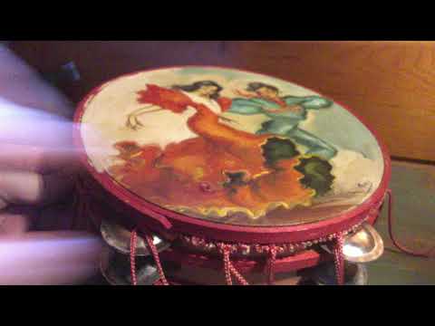 1960s Vintage Painted Spanish 8” Tambourine | Reverb