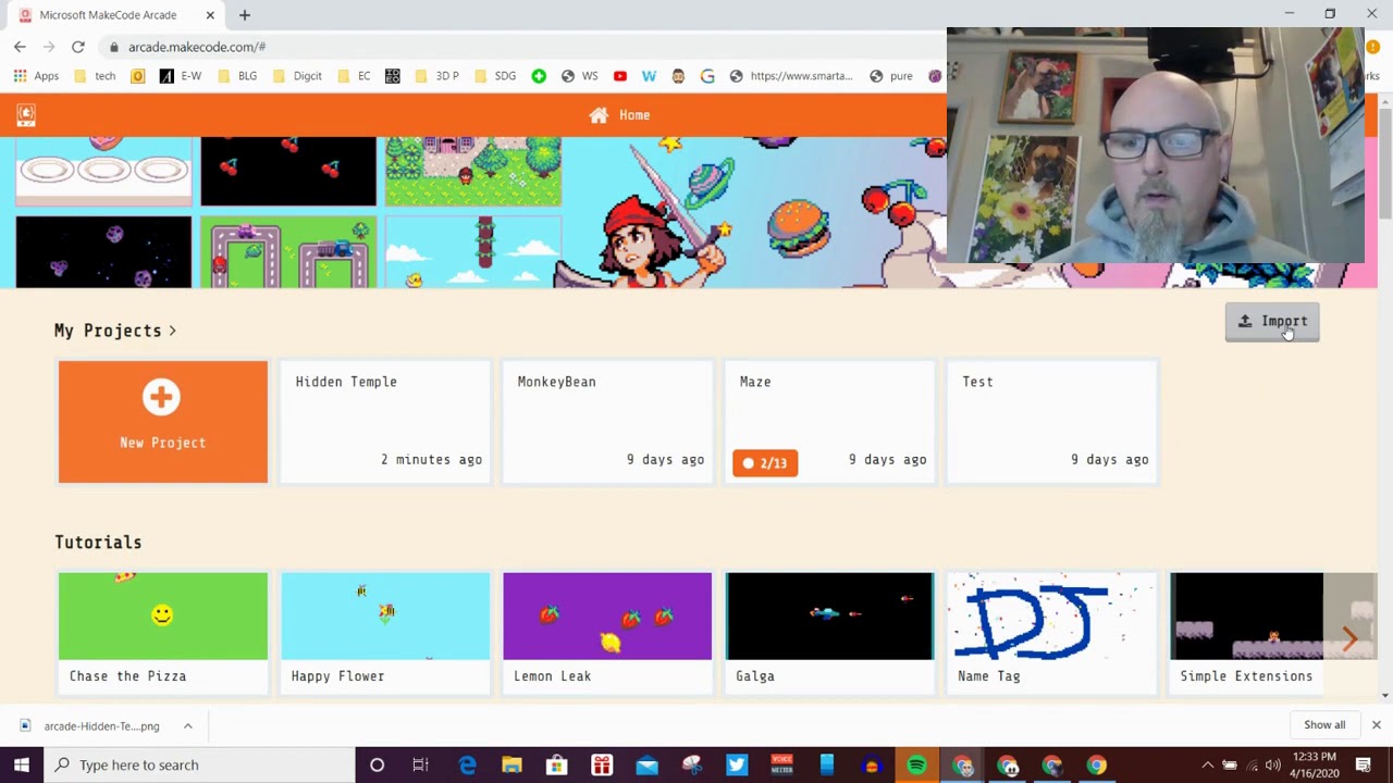 Saving work in MakeCode Arcade
