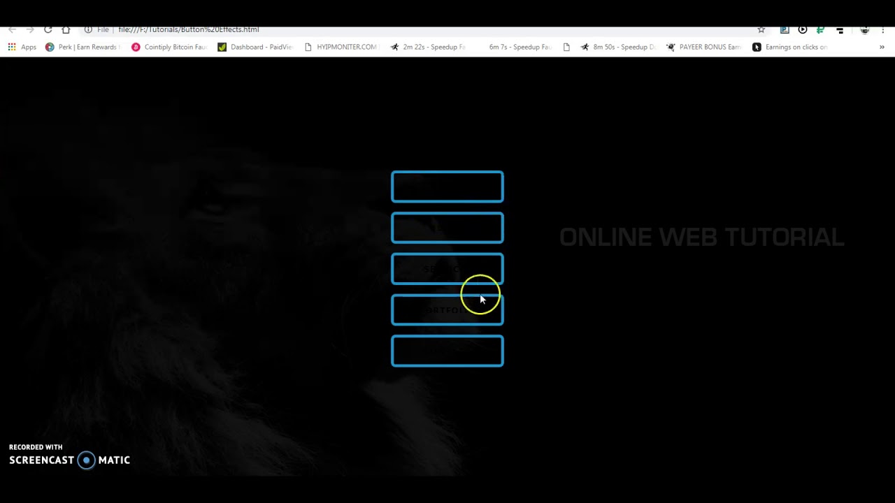 Hover Bubble Effects on Menu Bar | HTML & CSS