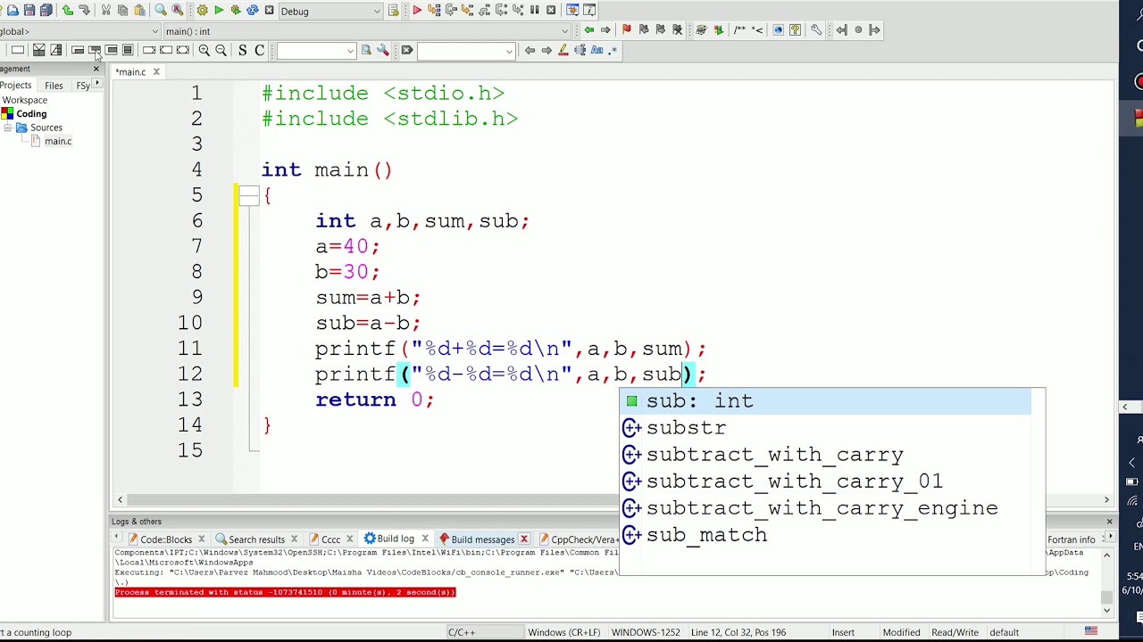 C Programming Tutorial #2 - Introduction, Variables and Data Types