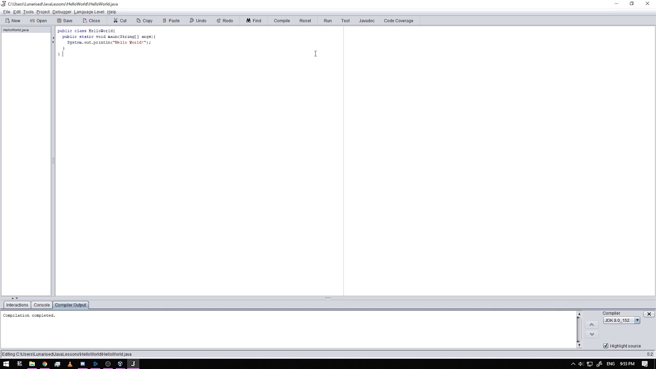 Compiling Basic Java Projects in DrJava