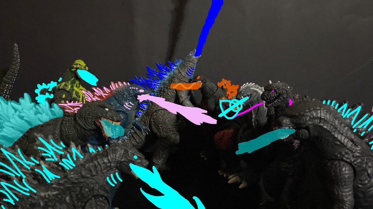Godzilla Atomic Breath Stop Motion Compilation