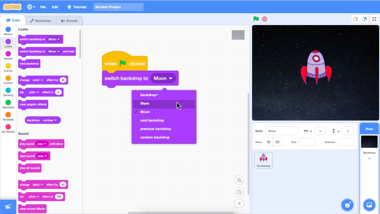 Scratch Basics Episode 10: Coding Backdrop Changes