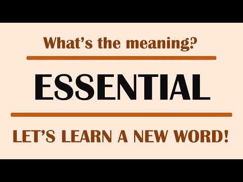 Let’s learn the meaning of this word: “ESSENTIAL”