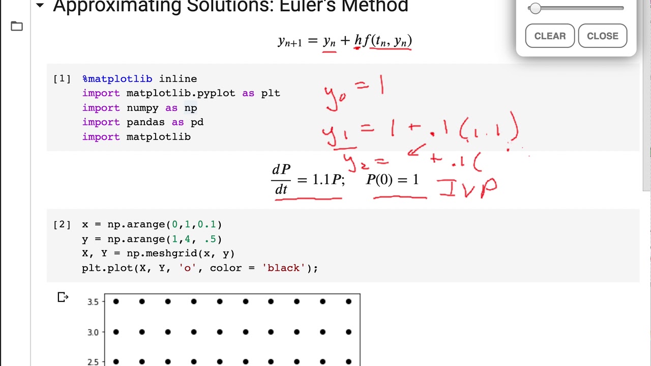 Calculus with Python: Differential Equations and Euler's Method