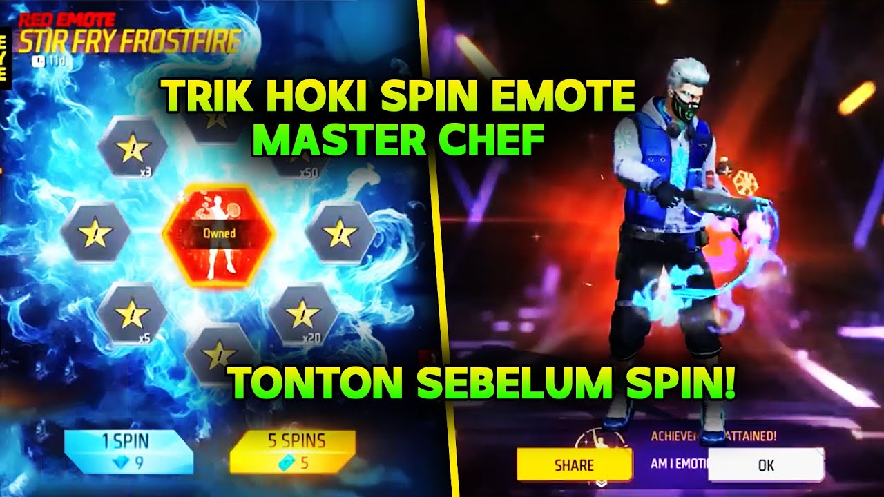 TRIK HOKI SPIN EMOTE STIR FRY FROSTFIRE TERBARU FF !!