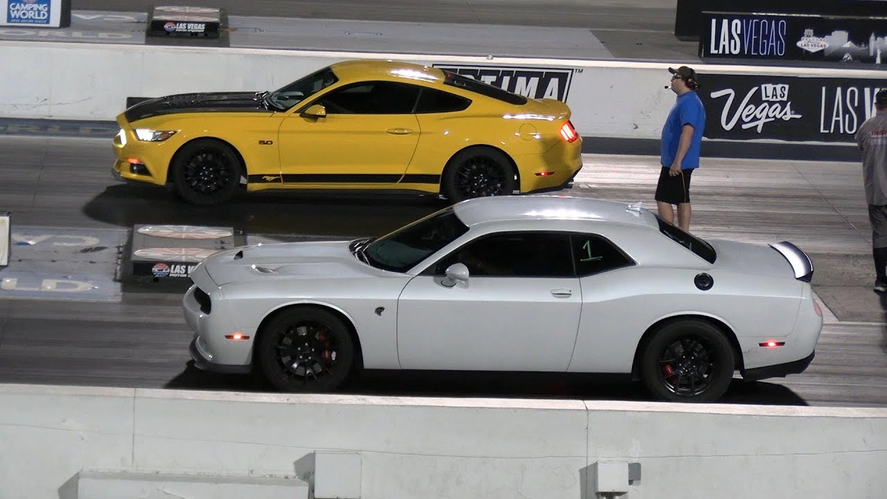 Dodge Challenger and Charger Hellcat Drag Ford Mustangs, a Big Loser ...