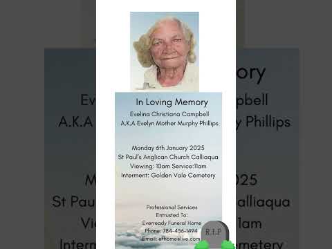 Evelina Christina Campbell | Funeral Announcement #obituaries #svg