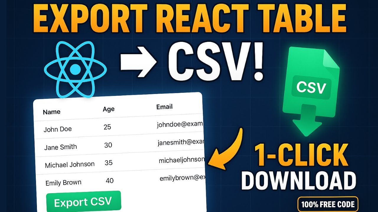 🧾 Add Export to CSV Button in React Table in 5 Minutes ⏱️