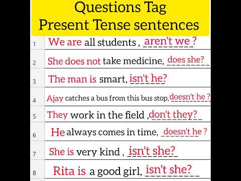question tag - PRESENT TENSE