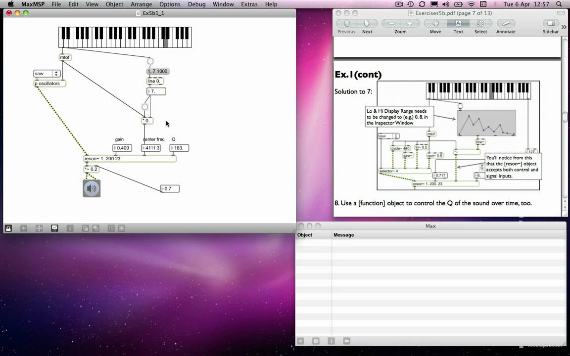 Max MSP Tutorial 05b2: Subtractive Synthesis [2]