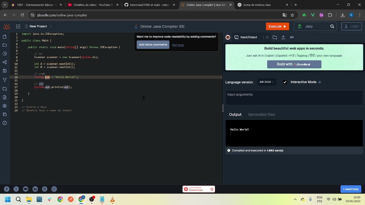 beecrowd 1001 java pre