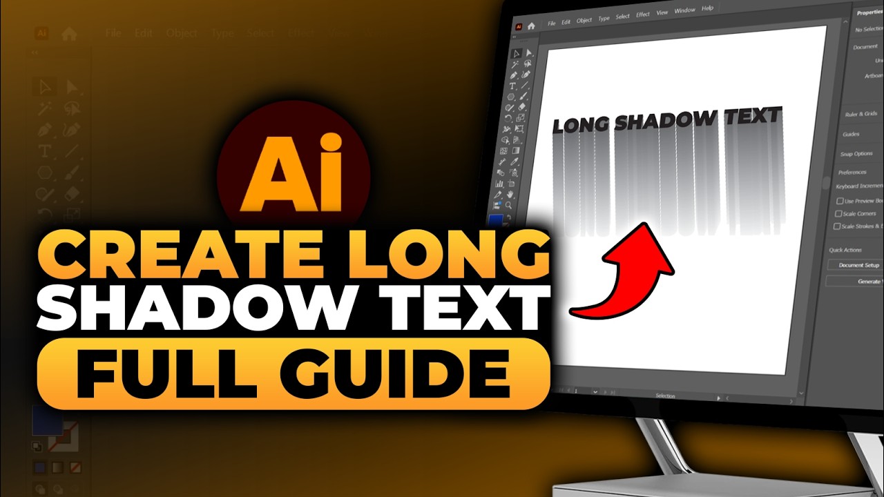 How To Create Long Shadow Text in Illustrator (FAST & EASY) | 100% WORKS | NO Yapping, To The Point!