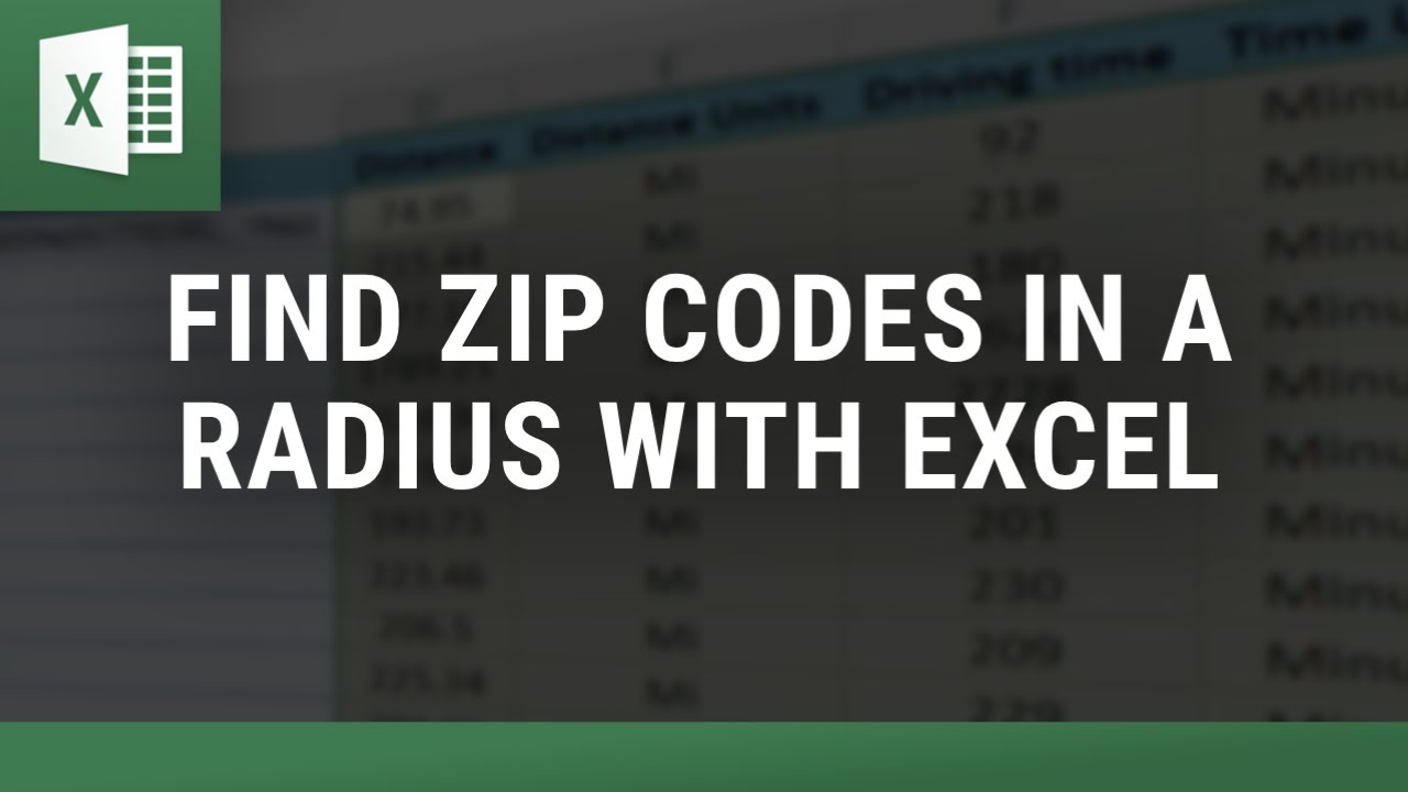 Find Zip Codes in a Radius with Excel