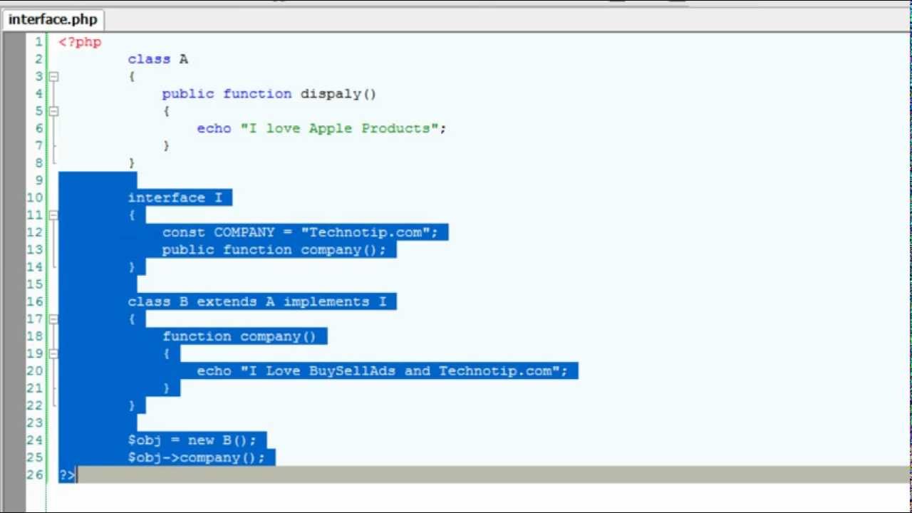 Implementing Interfaces: PHP OOP
