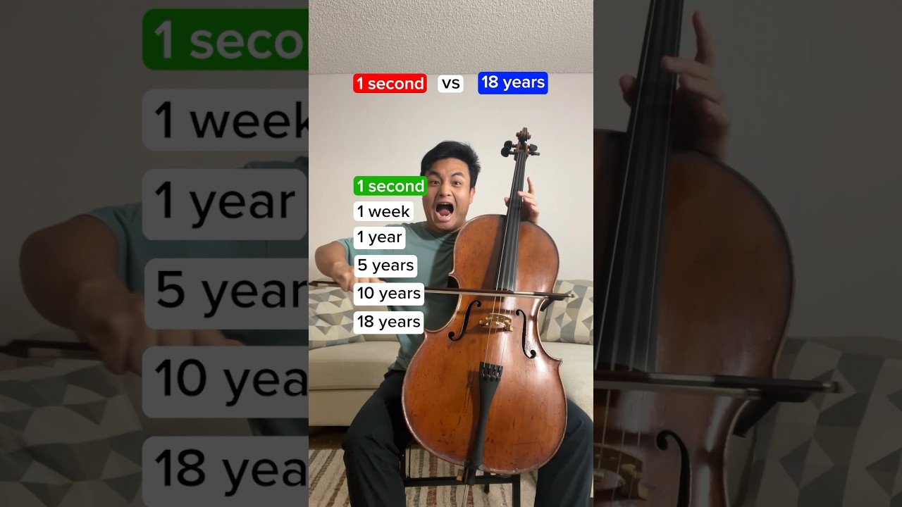 1 second vs 18 years of cello playing! #cello