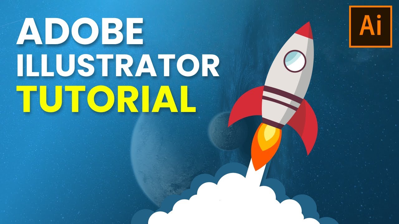 Adobe Illustrator Tutorial for Beginners - Rocketship Logo Design