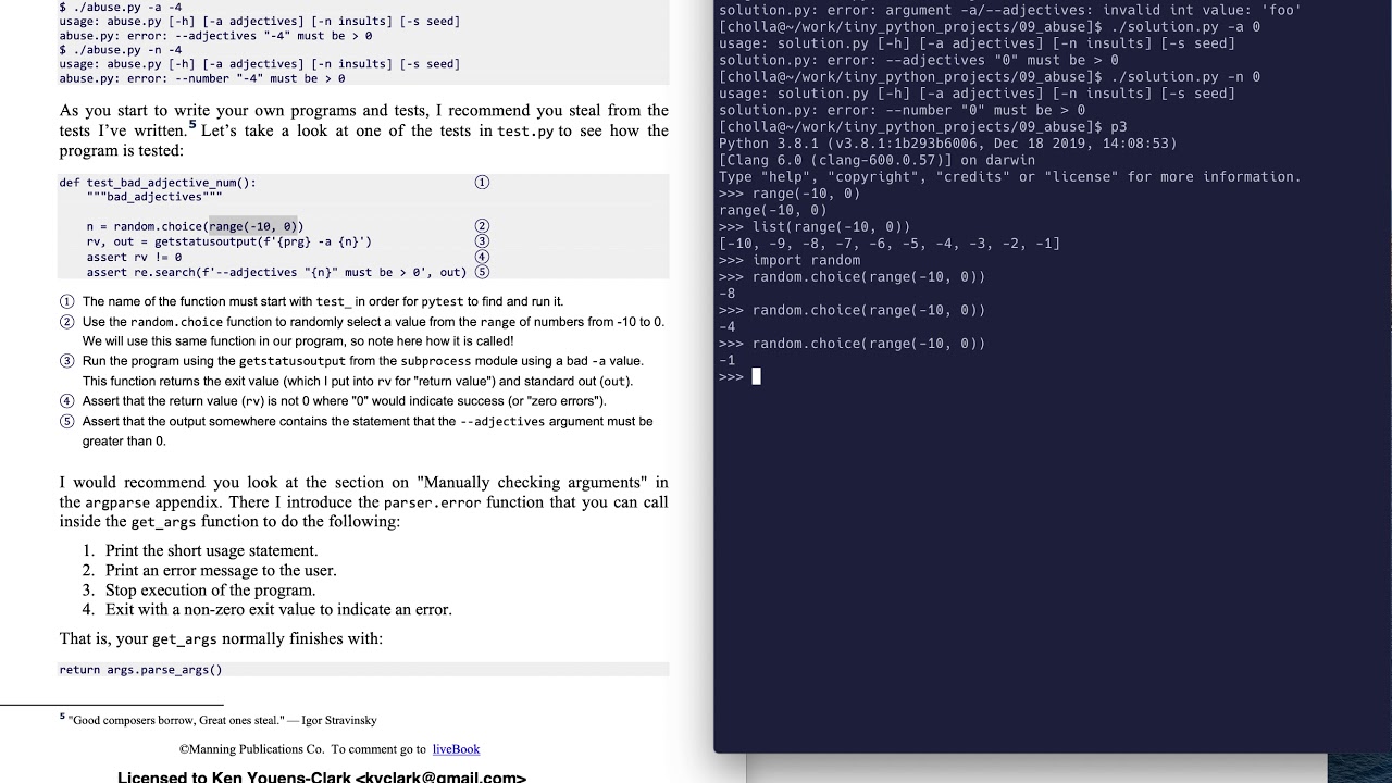 Tiny Python Projects: Ch 9 Pt 2 (Validating arguments)