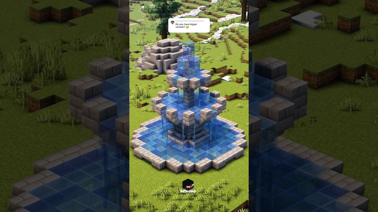Here’s a bigger version of the fountain! #minecraft #mcbuilds #reimiho #buildminecraft #howtobuild