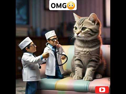 Tiny Doctors with Giant Cat | #ai #ytshorts #youtubeshorts #shortvideo #shorts #animatedfilms