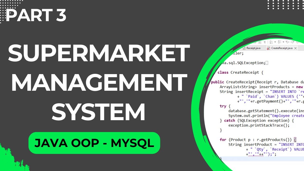 Supermarket Management System using Java Object Oriented Programming (OOP) (Part 3)