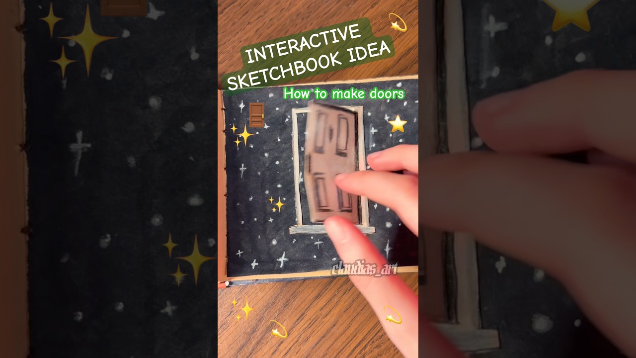 INTERACTIVE SKETCHBOOK IDEA: how to make a door in your sketchbook 😁 #shorts #art #artist #drawing