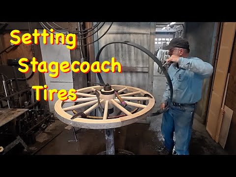 Sizing and Hot Shrinking New Stagecoach Tires | Engels Coach Shop