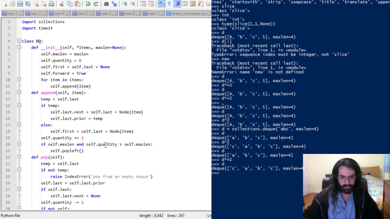 Let's Code Python: Deque, Part 5