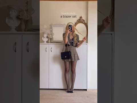 fall style: styling a preppy blazer/skirt set