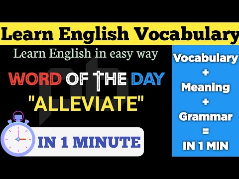 Alleviate meaning in English | learn vocabulary | grammar and synonyms