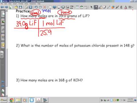 Moles & Stoichiometry: Mass-Mole Calculations (Dimensional Analysis)