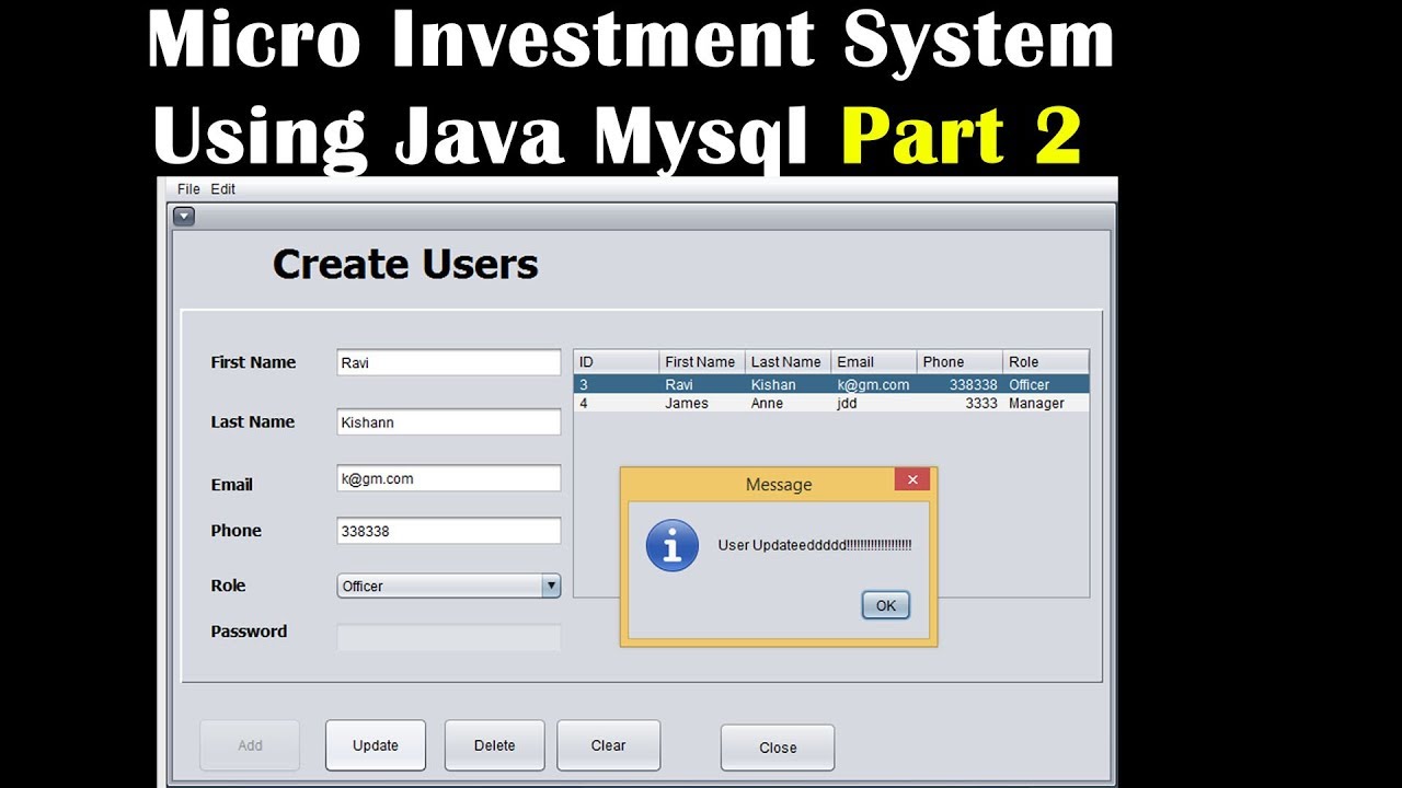 Micro Investment System Using Java Mysql Part 2