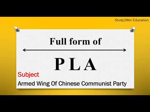 PLA ka full form | Full form of PLA in English | Subject - armed wing of the Chinese Communist Party