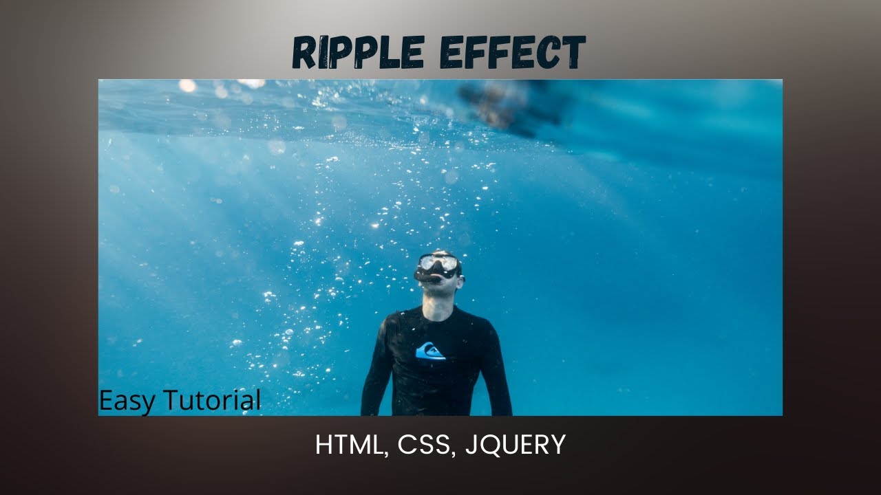 Water Ripple Effect using HTML CSS & Jquery Plugin | Easy Tutorial