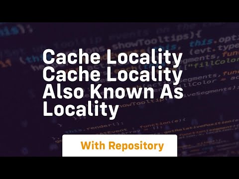 cache locality cache locality also known as locality