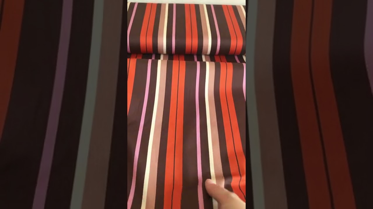 Sarah strepen - paars/oranje - katoen satijn