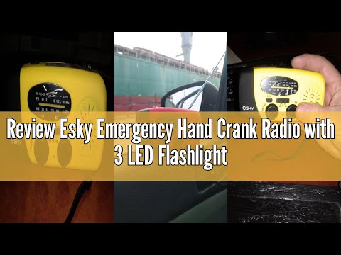 Review Esky Emergency Hand Crank Radio with 3 LED Flashlight, AM/FM/NOAA Portable Weather Radio with