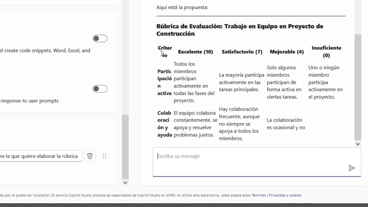 EXELEARNING 3.0. - 12  Creación de una rúbrica