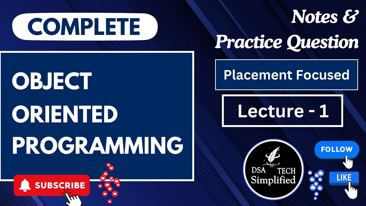 OOPS Simplified: Clear JAVA Notes & In-Depth Explanations | Placement Preparation