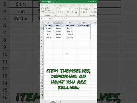 How to Calculate Profit Margin in Excel