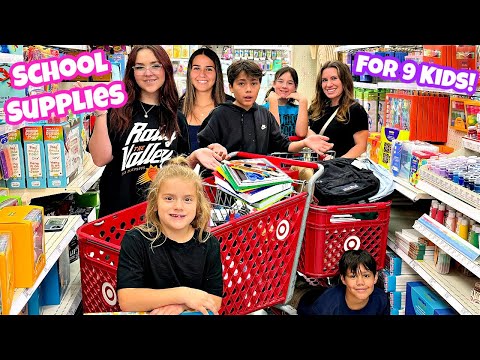 School Supplies for 9 kids! | Back to School 2024