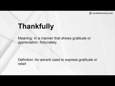 Thankfully Meaning