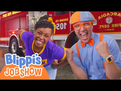 Water Hoses and Big Trucks – Firefighter Fun with Blippi and Meekah | FULL EPISODE Blippi Job Show