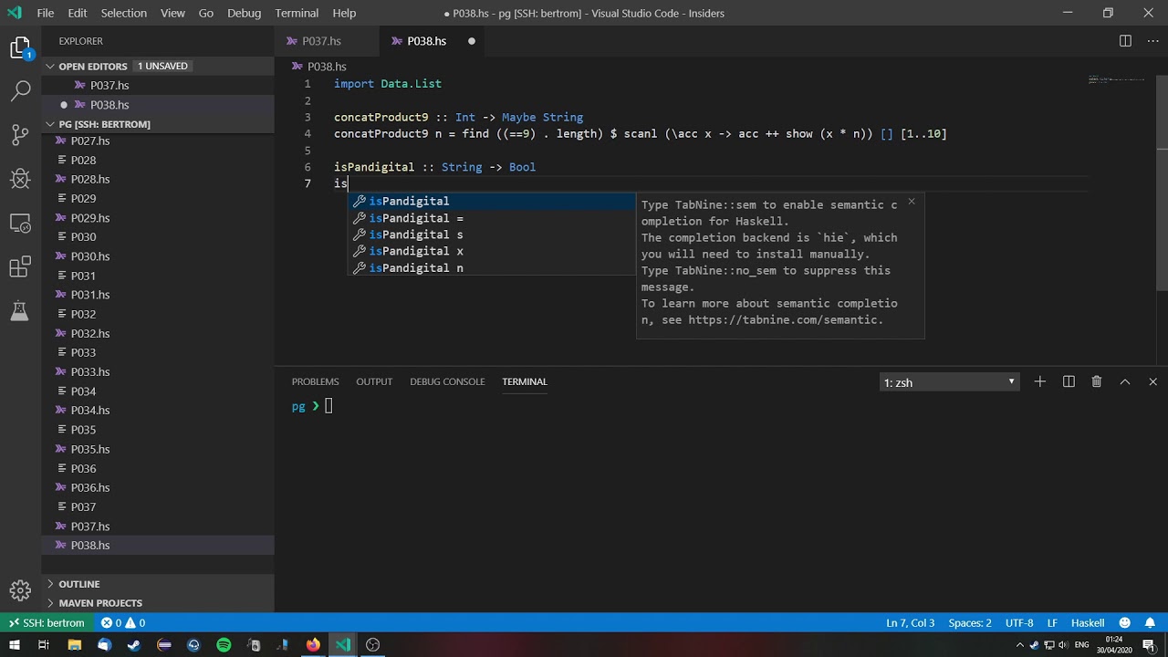 Project Euler Problem 38 in Haskell