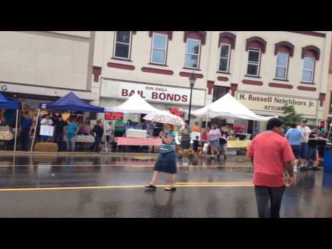 At the Livermush Festival in the rain