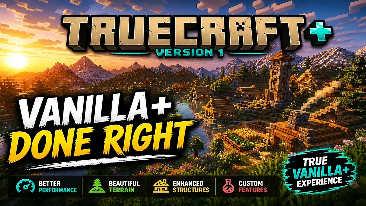 Best Vanilla+ Minecraft Modpack (1.20.1) | TrueCraft+ Showcase