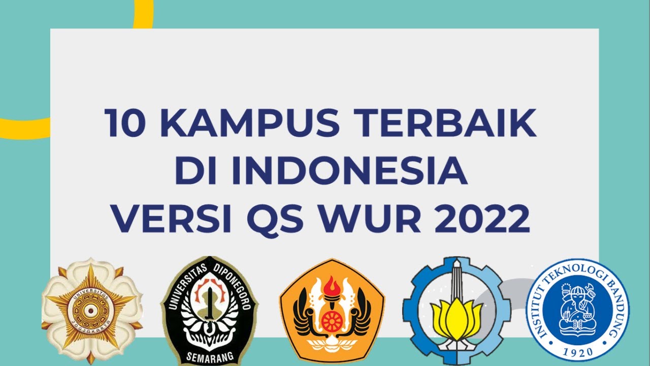 10 KAMPUS TERBAIK DI INDONESIA VERSI QS WUR 2022