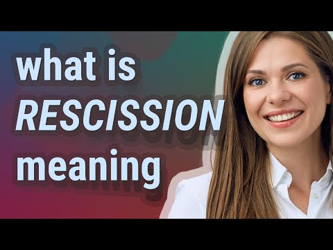 Rescission | meaning of Rescission