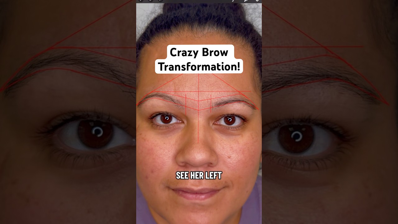 Insane Brow Transformation! #transformation #browtattoo #before andafter #glowup #ombre #brows